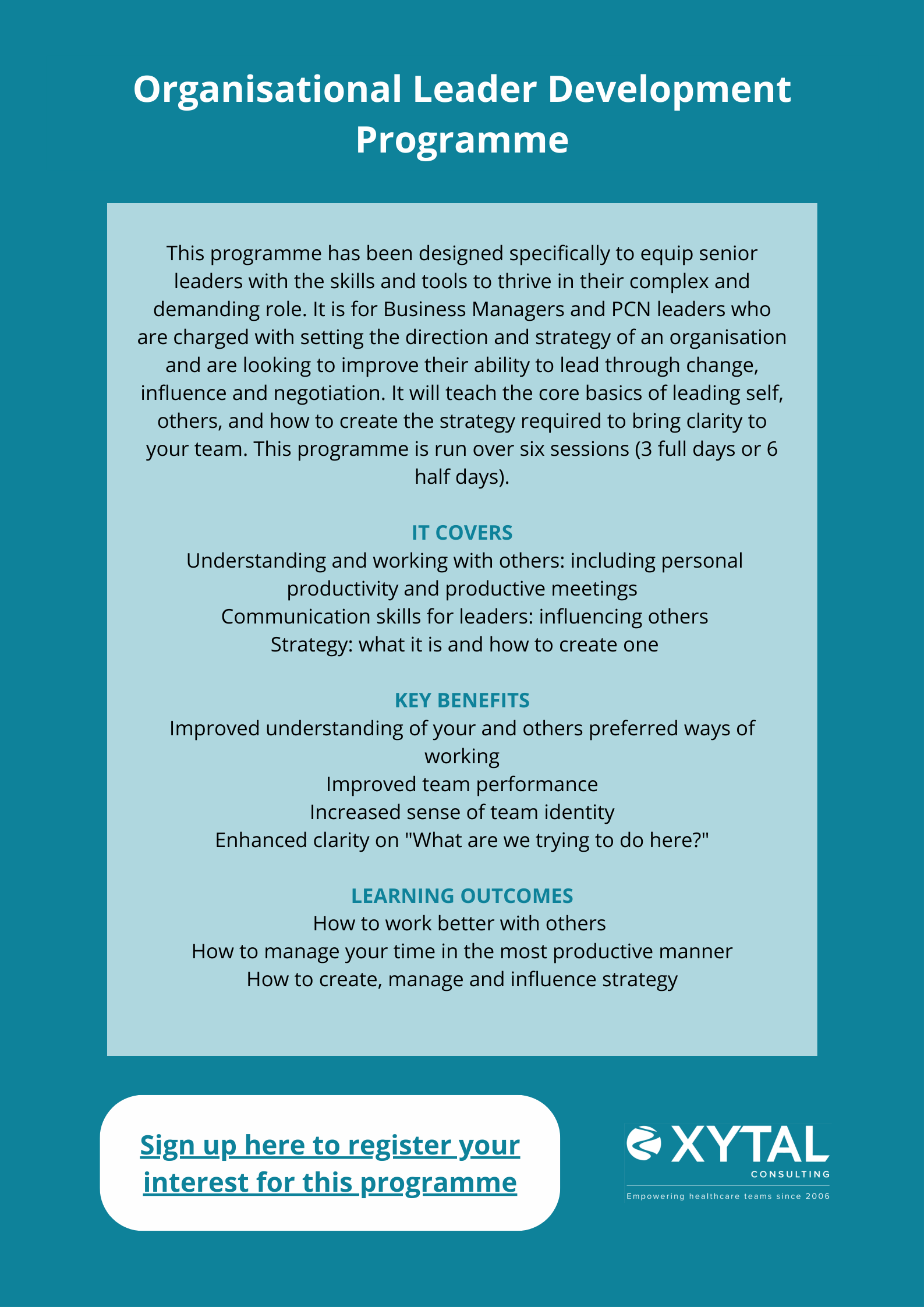 Xytal Leadership Programmes Brochure for Wandsworth 2022/23